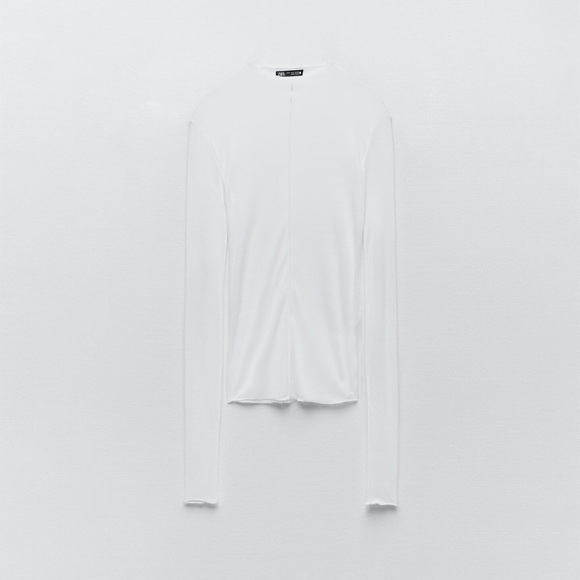 Zara | Tops | Nwt Zara Semi Sheer Top With Piping | Poshmark